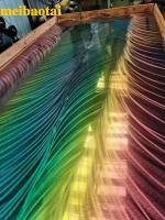 China Laser Pattern Rainbow Stainless Steel Sheet 0.65mm Thickness for Office Hall Club Hotel Lobby Decoration for sale