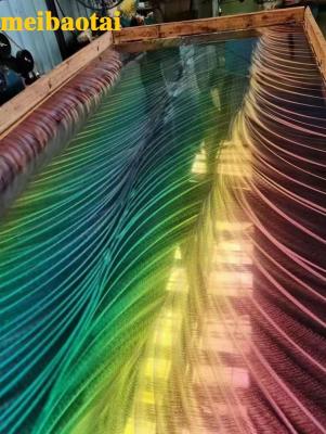 China Laser Pattern Rainbow Stainless Steel Sheet 0.65mm Thickness for Office Hall Club Hotel Lobby Decoration for sale
