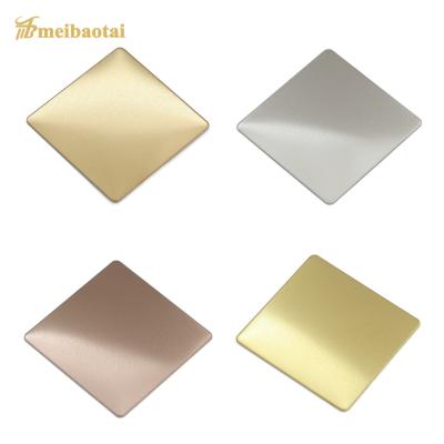 China Sandblasted Silver Gold PVD Coated 0.75mm Decorative Stainless Steel Sheet for Wall Panels for sale