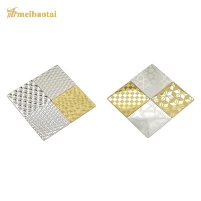 China DIN Decorative Stainless Steel Sheet 8k Embossed Gold Mirror Etched for sale