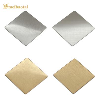 China Sustainable Hairline Decorative Stainless Steel Sheet Sandblasted Silver Gold Color for sale