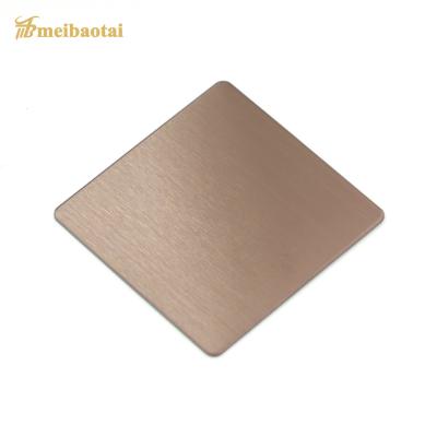 China Rose Golden Matte Finish Decorative Stainless Steel Sheet 4x8 Size 0.65mm Thickness PVD Coated for sale