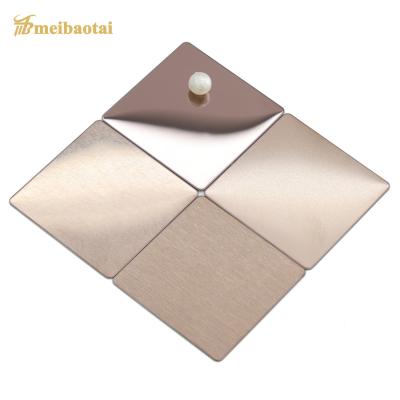 China ASTM 304 Stainless Steel Sheet with Rose Golden PVD Coating and 8K Brushed Finish in 1219x2438mm Size for sale