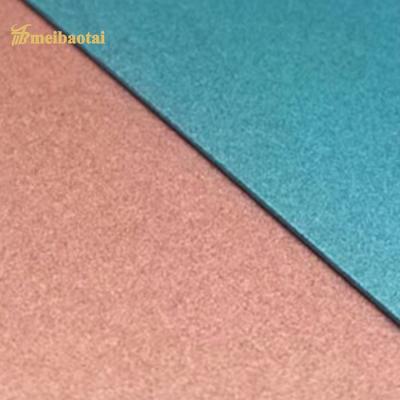 China Pink Blue Hairline Stainless Steel Sheet Sandblasted 0.45mm Thickness for sale