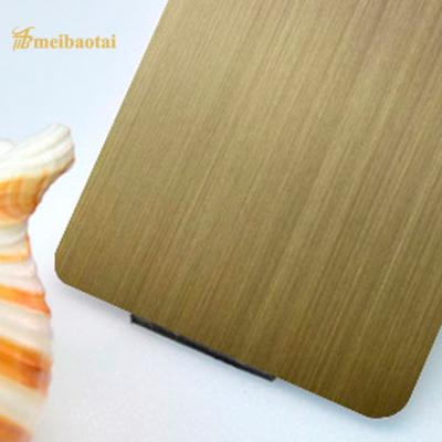 China 304 Stainless Steel Wooden Pattern Decorative Sheet with Brushed Surface and Four Feet Size for Kitchen Walls for sale