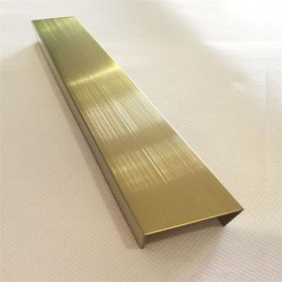 China PVD Gold Coated 304 Stainless Steel U Trim Decorative Tile Trim 10mm Width for sale