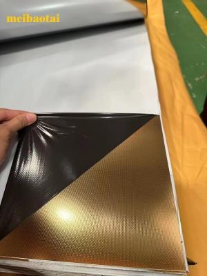China Golden Linen Polished Embossed Stainless Steel Sheet With Pattern for sale