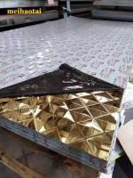 China Gold Mirror Diamond Embossed Stainless Steel Sheet Square Pattern for sale