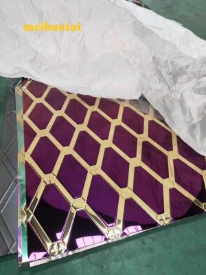 China Gold And Purple Diamond Stainless Steel Color Sheet SS304 201 Decoration Cabinet for sale