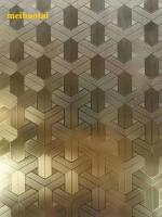China DIN Standard 0.95mm Thickness Gold Mirror Finish Etched Stainless Steel Sheet for Exterior Applications for sale