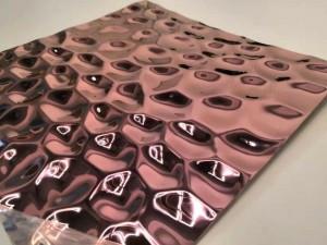 China Mirror Stamped Stainless Steel Sheet SS201 Pvd Color Coating  Embossed Plate for sale