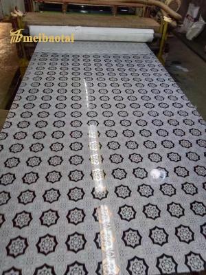 China Gold Mirror Finish Etching Stainless Steel Sheet 0.95mm Thickness 1219x2438mm for Elevator Decoration for sale