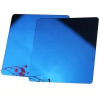 China 4*8FT Blue Mirror Pvd Color Coating Stainless Steel Sheet Decoration Plate for sale