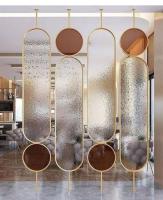 China Customized Size  Gold Coated Stainless Steel Room Divider with Laser Cutting Technique for sale