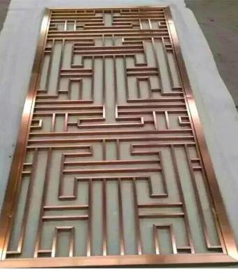China Customized Design Stainless Steel Room Divider with Rose Gold Coating and 8mm Thickness for Indoor and Outdoor Spaces for sale