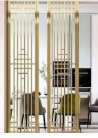 China Gold Coated Stainless Steel Room Divider with 8mm Thickness and Customized Design for Hotel Decoration for sale