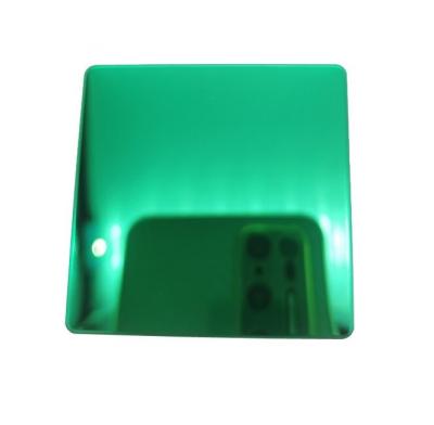 China PVD Green Mirror Stainless Steel Sheet 304/201 Grade EN Standard Decorative Sheet for sale