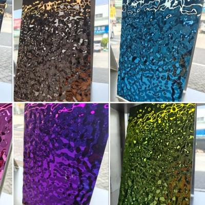 China Various PVD Color Stamped Water Ripple Stainless Steel Sheet for sale