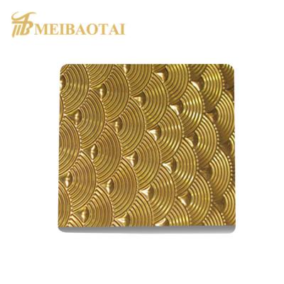 China Gold Mirror Finish 304 Stainless Steel Stamped Sheet 1000x2000mm ASTM Standard Decorative PVD Coated for sale