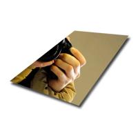 China ASTM Standard Champagne Gold Mirror Stainless Steel Plate PVD Panel with 0.3-1.2mm Thickness and 1219*2438mm Size for sale