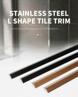 China 304 Stainless Steel L Profile Tile Trim with 0.55mm Thickness and PVD Color Coating for sale