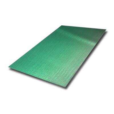 China PVD Emerald Color Coated 201 Stainless Steel Hairline Sheet 1219x2438mm for Decorative Applications for sale
