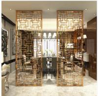 China Gold Mirror Stainless Steel Room Divider Decoration Hotel , Living rooms for sale