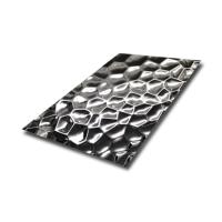 China Hammer Textured Black Mirror Grade 201 Embossed Stainless Steel Sheet for Decorative Applications for sale