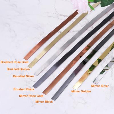 China Rose Gold Mirror Stainless Steel Adhesive Roll SS Tape with PVD Color Coating and 201 Grade for sale