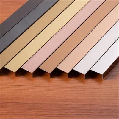 China 304 Stainless Steel U Profile Tile Trim with 0.65mm Thickness for Durable Edging for sale