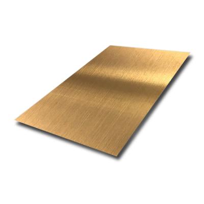 China PVD Ti Gold Coated 304 Grade Hairline Stainless Steel Sheet Plate 1219x2438mm for sale