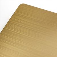 China PVD Yellow Rose Four Feet Hairline Stainless Steel Sheet with 0.65mm Thickness for sale