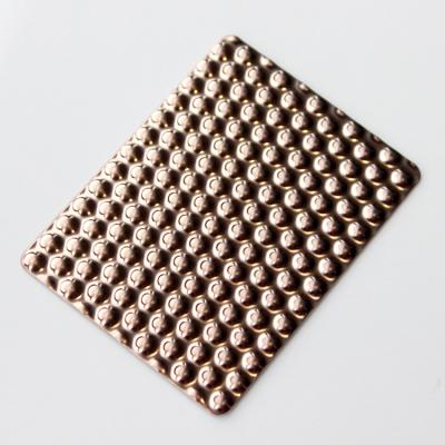 China Rose Gold PVD Coated Embossed Stainless Steel Sheet with 0.85mm Thickness and Mirror Surface Finish for sale