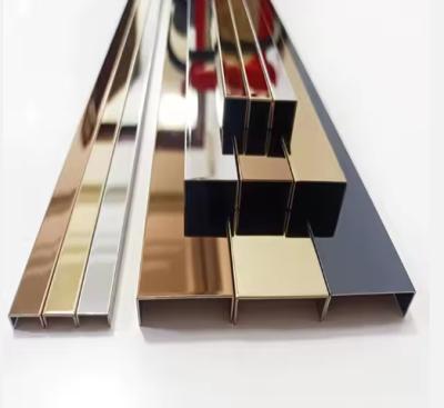 China 8K Mirror Stainless Steel U Profile Decoration Wall with Anti Finger Print and PVD Color Coating for sale
