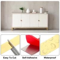 China PVD Color Coated 201 Stainless Steel Tile Trim Adhesive Roll Flat Tape Easy to Clean for sale