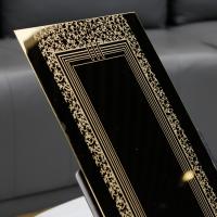 China Gold Mirror Finish 304 Stainless Steel Etched Plate with 1219x3048mm Size for Decorative Applications for sale