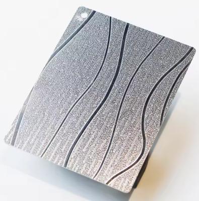 China Grade 201 Mirror Surface Embossed Stainless Steel Sheet with Double PVC Film for Decorative Wall Panels for sale
