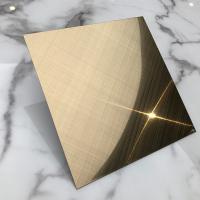 China Four Feet Champagne Gold Cross Brushed Hairline Stainless Steel Sheet for Decorative Applications for sale