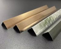 China 304 Grade Stainless Steel L Tile Trim with V Grooved Edge for Wall and Floor in 2438mm Length for sale