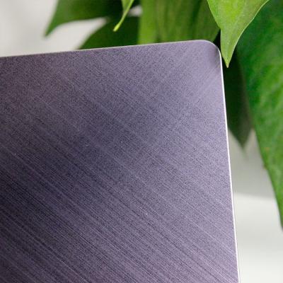 China PVD Violet Cross Hairline 430 Stainless Steel Sheet 1219x2438mm Decorative Stainless Steel Sheet for sale