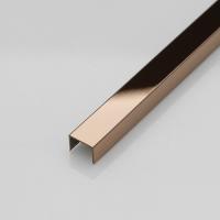 China Rose Gold U Profile Stainless Steel 304 Corner Tile Trim with 0.65mm Thickness for sale