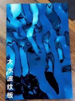 China Blue PVD Coated Mirror Finish Water Ripple Stainless Steel Sheet 0.65mm Thickness for Decorative Applications for sale