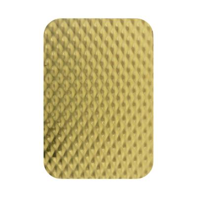 China Gold Mirror Finish 304 201 Stainless Steel Embossed Sheet with 0.85mm Thickness for Decorative Wall Panels for sale