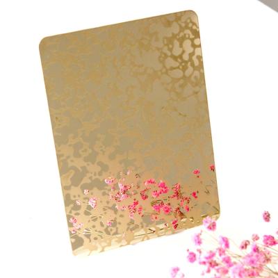China Gold Mirror 304 Stainless Steel Etched Sheet 1219x3048mm for Decorative Applications for sale
