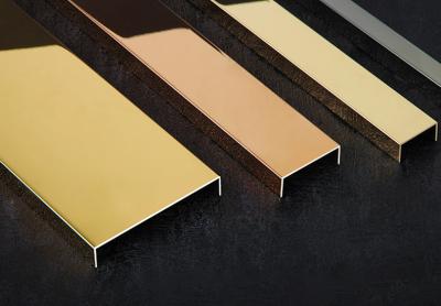 China Gold Mirror Stainless Steel U Profile Tile Trim with Anti Finger Print and 0.65MM Thickness for sale