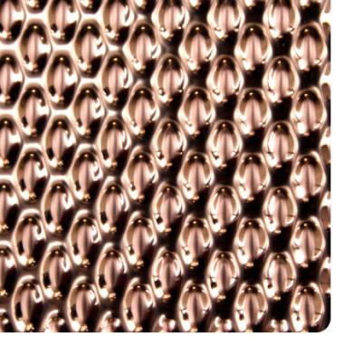 China Rose Gold Mirror 6WL Pattern Embossed Stainless Steel Sheet 0.85mm Thickness for Decorative Wall and Ceiling for sale