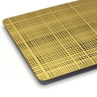 China Gold Mirror Finish 304 Stainless Steel Etched Sheet in 1219x3048mm Size for Decorative Applications for sale