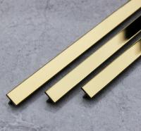 China Gold Mirror Stainless Steel T Shape Tile Trim with Anti Finger Print and 0.65MM Thickness for Wall Decoration for sale