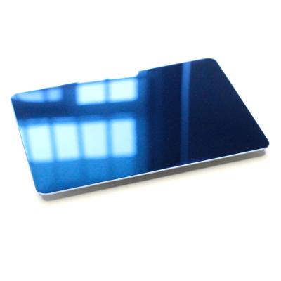 China Mirror Sapphire Blue Finish Decorative Stainless Steel Sheet Four Feet for sale