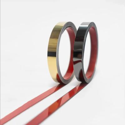 China Glossy Mirror Metal Trim, Self-Adhesive Stainless Steel Decorative Line for sale